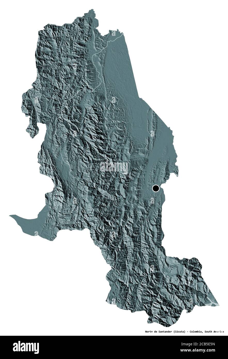 Shape of Norte de Santander, department of Colombia, with its capital ...