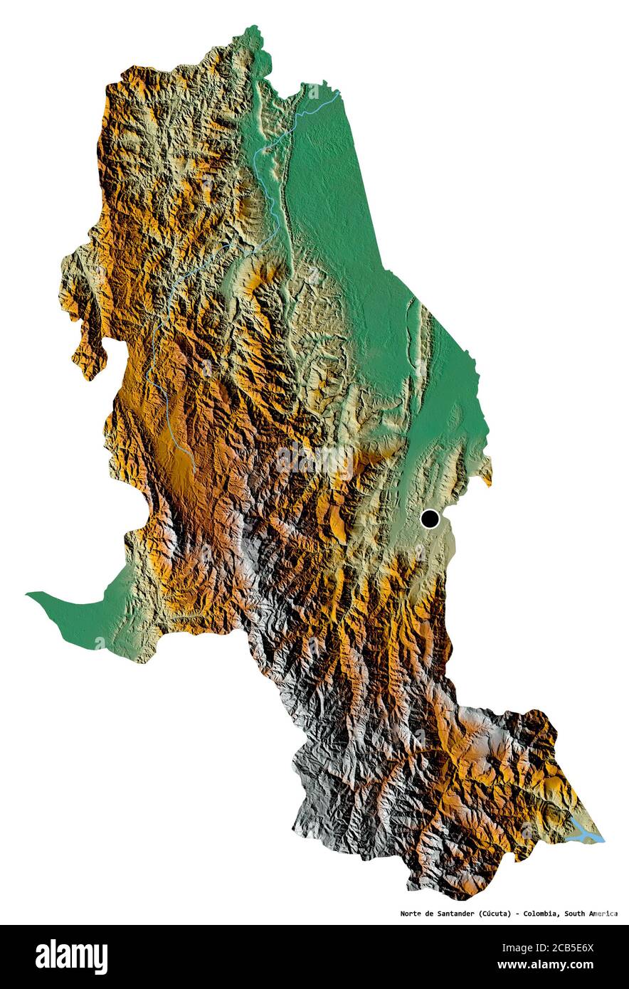 Shape of Norte de Santander, department of Colombia, with its capital ...