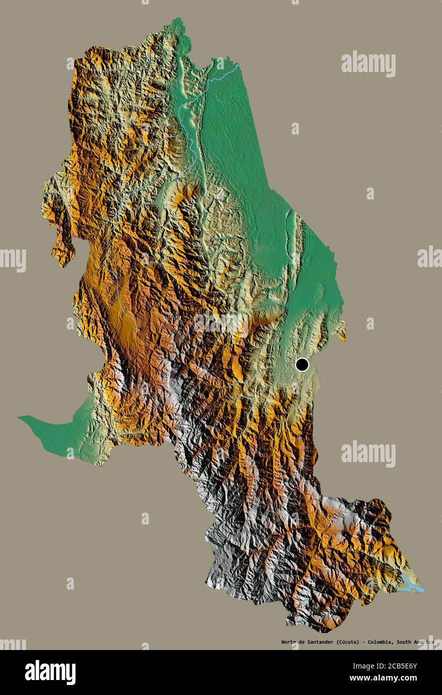 Shape of Norte de Santander, department of Colombia, with its capital ...