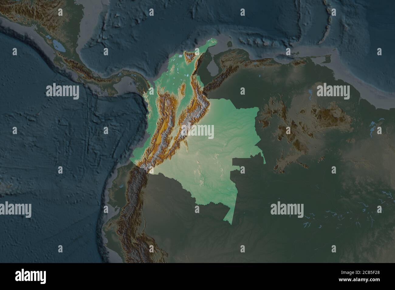 Colombia relief map hi-res stock photography and images - Alamy