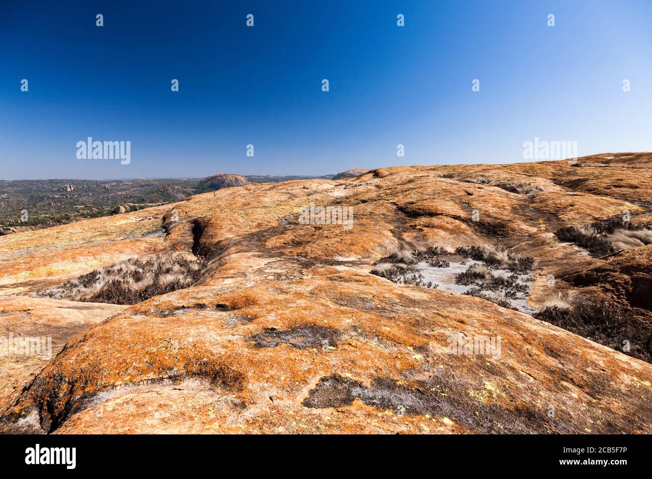 Matobo hills, granite bedrock of hilltop of Silozwane cave, Matobo ...