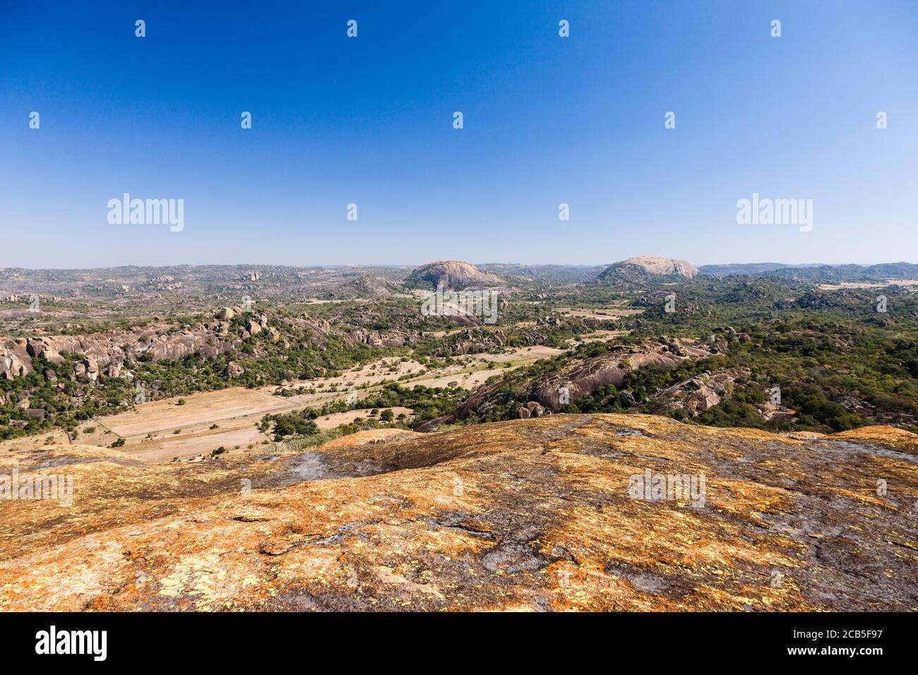 Matobo hills, dramatic natural rock formations, from hilltop of ...