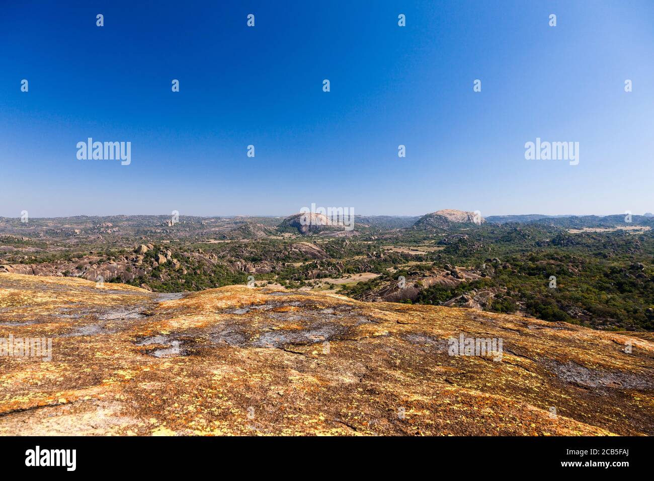 Matobo hills, dramatic natural rock formations, from hilltop of ...