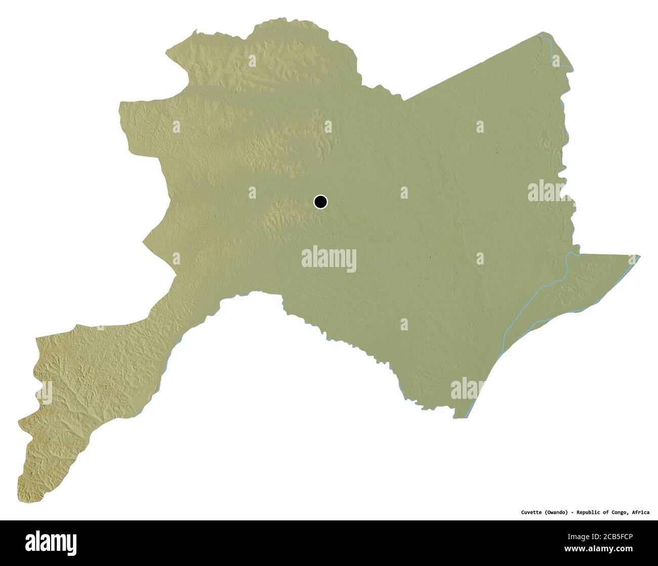 Shape of Cuvette, region of Republic of Congo, with its capital ...