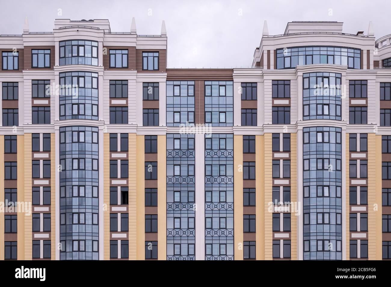 Modern apartment building. Design of houses in the city. Living in a ...