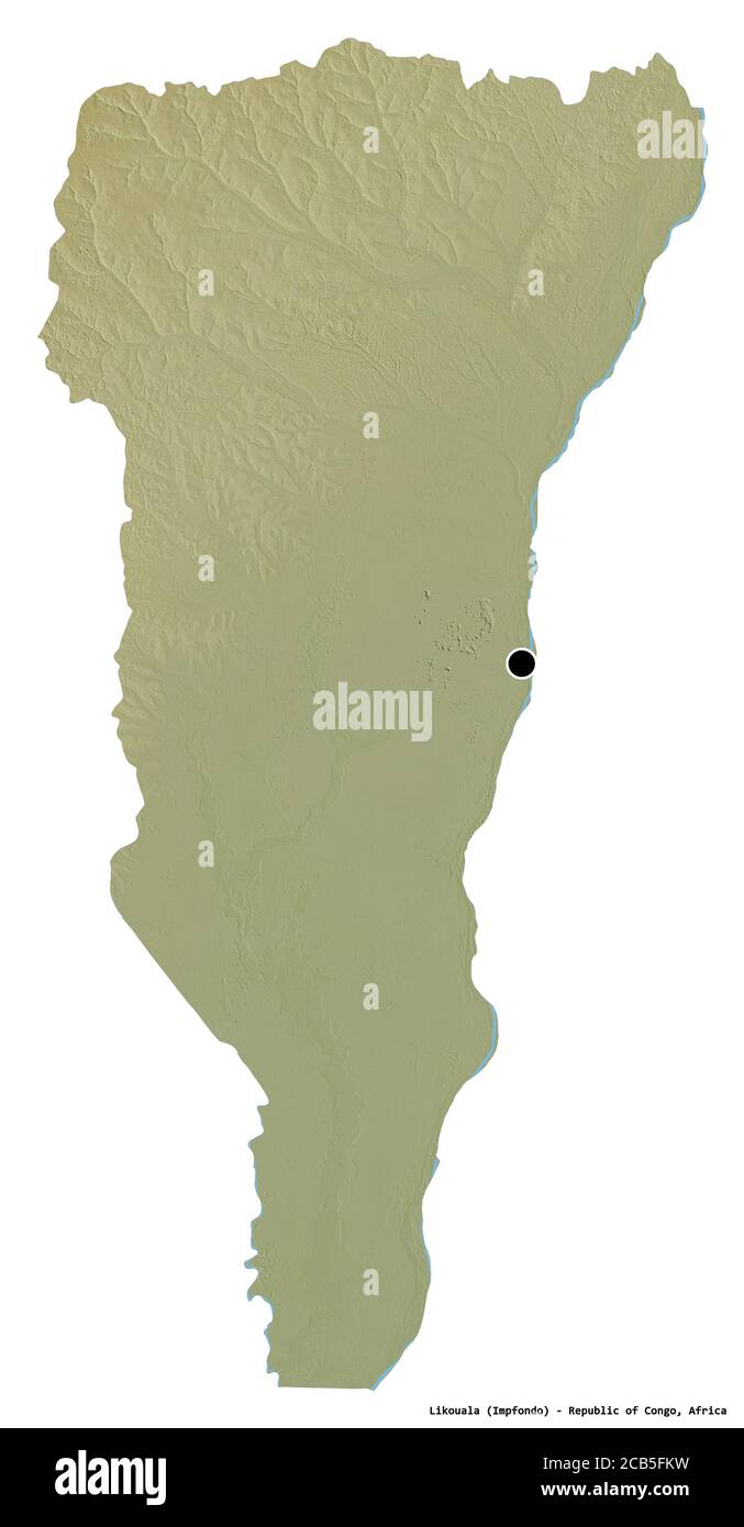 Shape of Likouala, region of Republic of Congo, with its capital ...