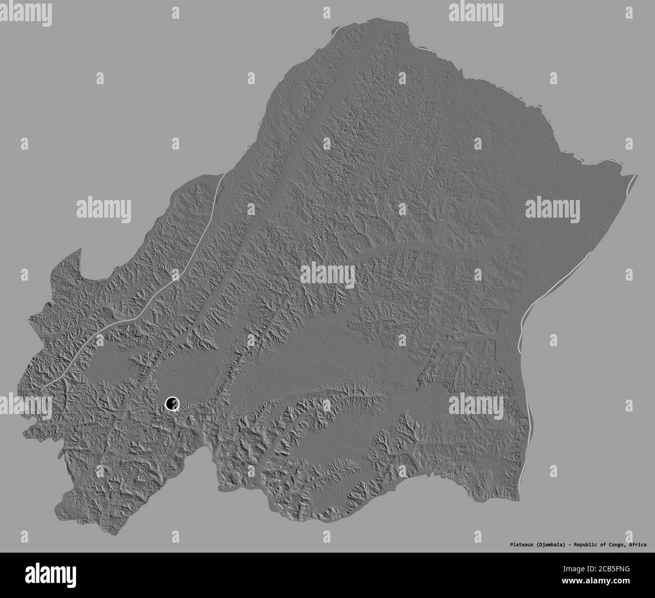 Shape of Plateaux, region of Republic of Congo, with its capital ...