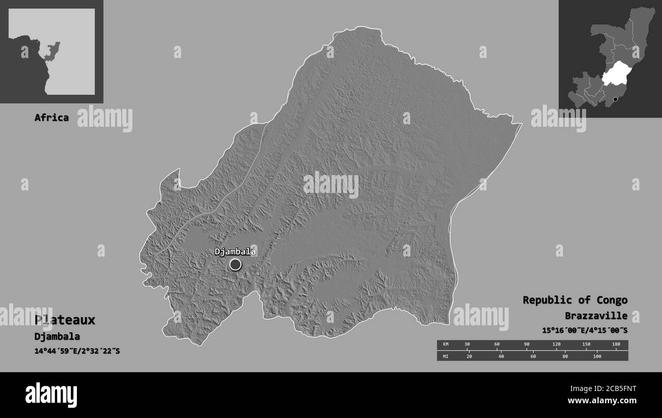 Shape of Plateaux, region of Republic of Congo, and its capital ...