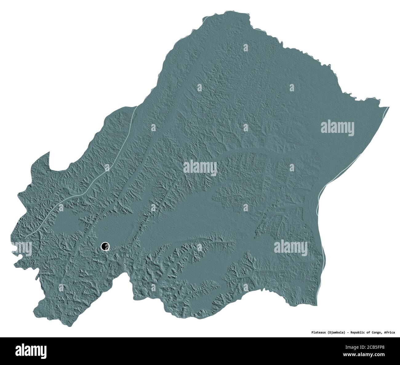 Shape of Plateaux, region of Republic of Congo, with its capital ...