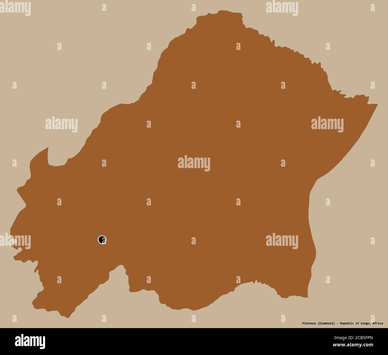 Shape of Plateaux, region of Republic of Congo, with its capital ...