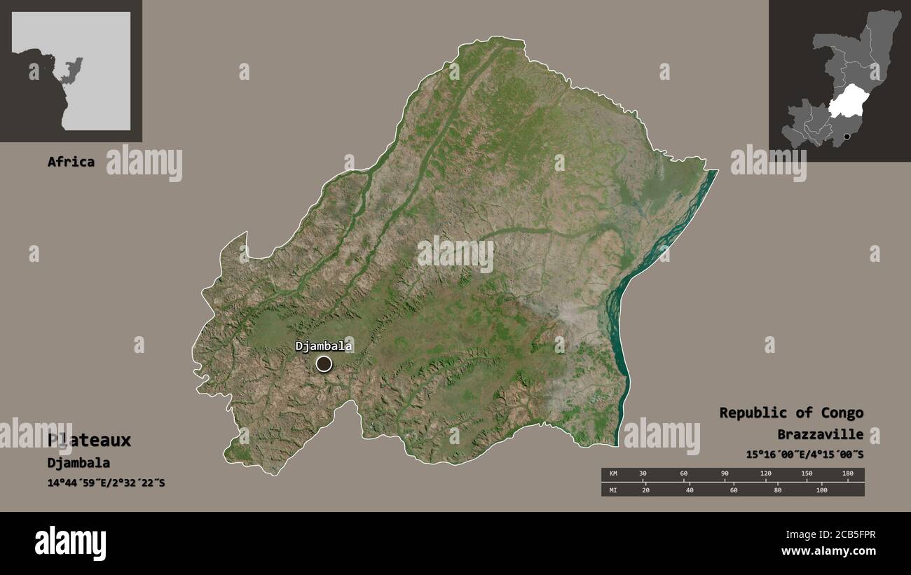 Shape of Plateaux, region of Republic of Congo, and its capital ...
