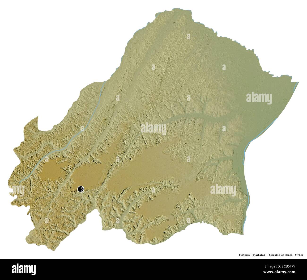 Shape of Plateaux, region of Republic of Congo, with its capital ...