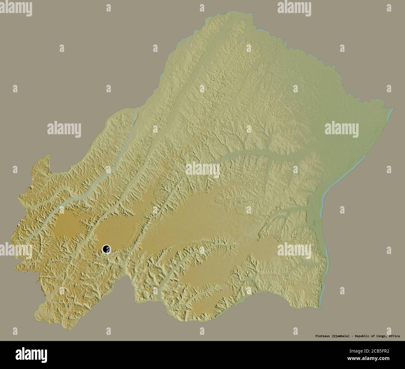Shape of Plateaux, region of Republic of Congo, with its capital ...