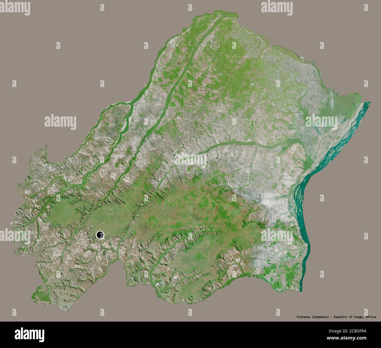 Shape of Plateaux, region of Republic of Congo, with its capital ...