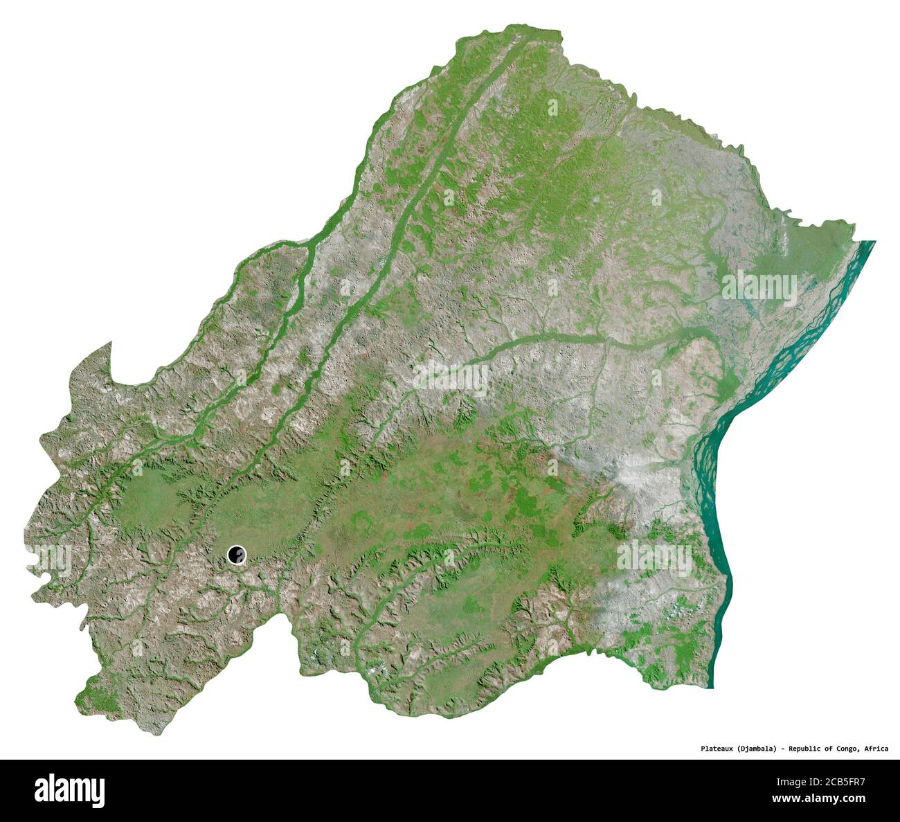 Shape of Plateaux, region of Republic of Congo, with its capital ...