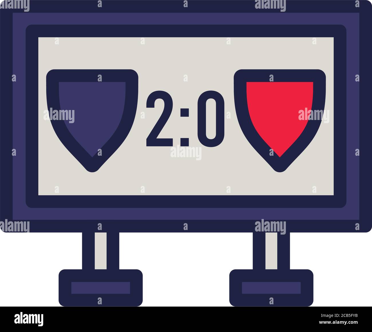 soccer scoreboard line and fill style icon vector illustration design ...