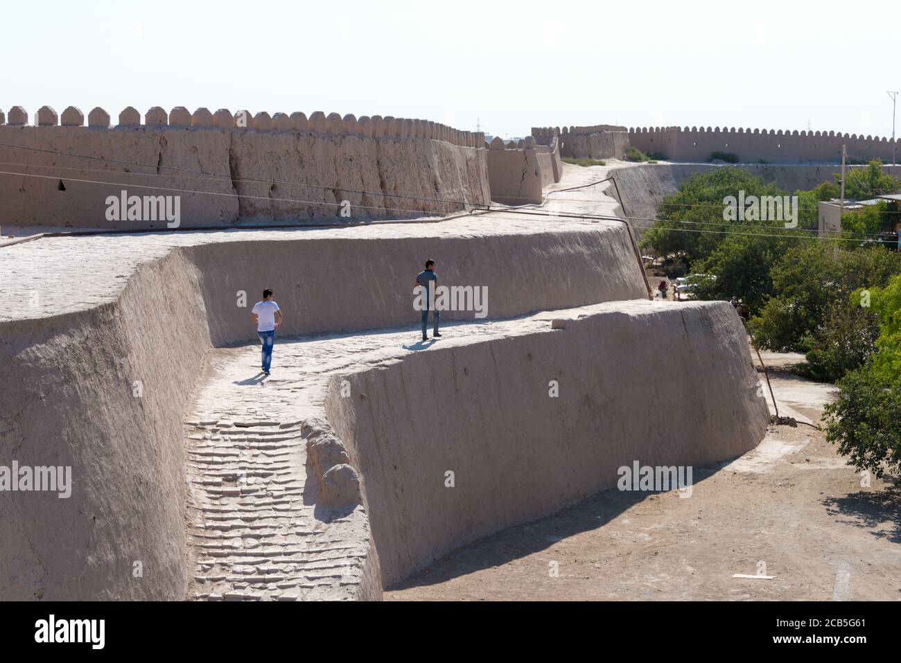 Khiva, Uzbekistan - City wall of Ancient city of Itchan Kala in Khiva ...