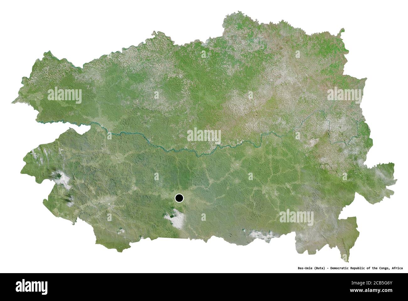 Shape of Bas-Uele, province of Democratic Republic of the Congo, with ...