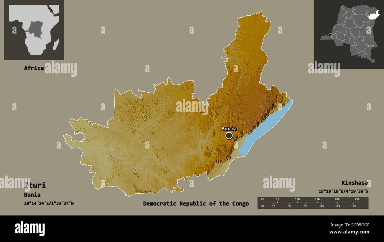 Shape of Ituri, province of Democratic Republic of the Congo, and its ...