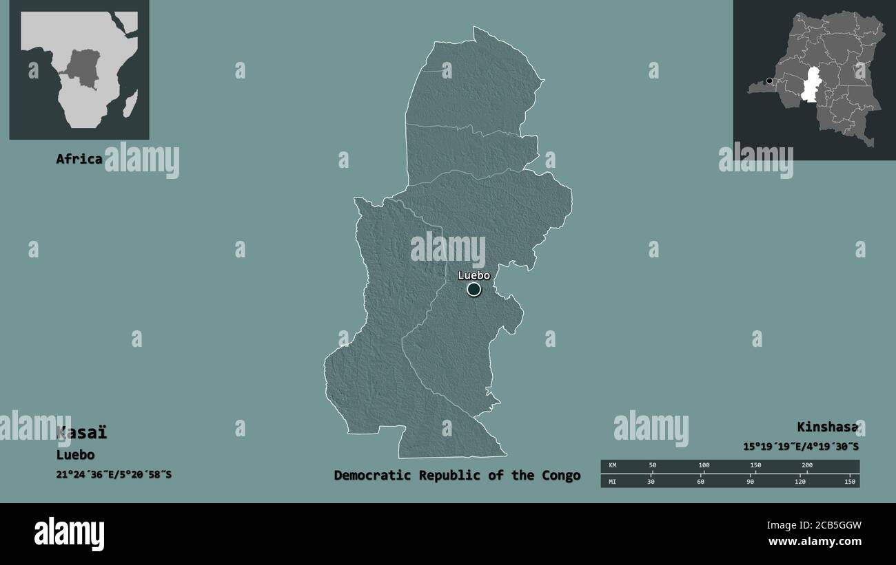 Shape of Kasaï, province of Democratic Republic of the Congo, and its ...