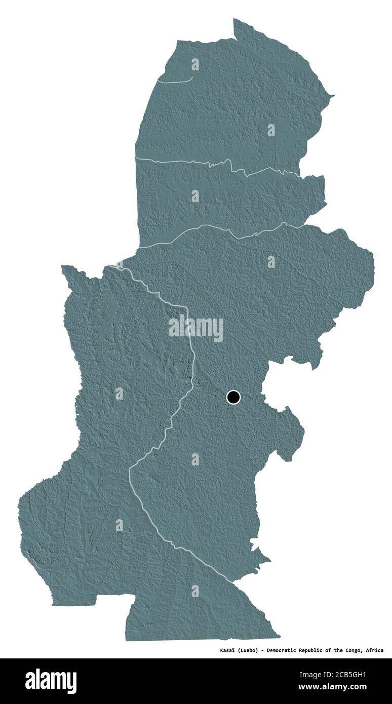 Shape of Kasaï, province of Democratic Republic of the Congo, with its ...