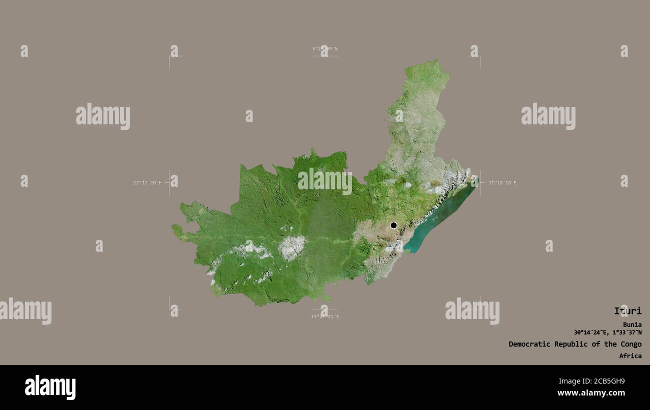 Area of Ituri, province of Democratic Republic of the Congo, isolated ...