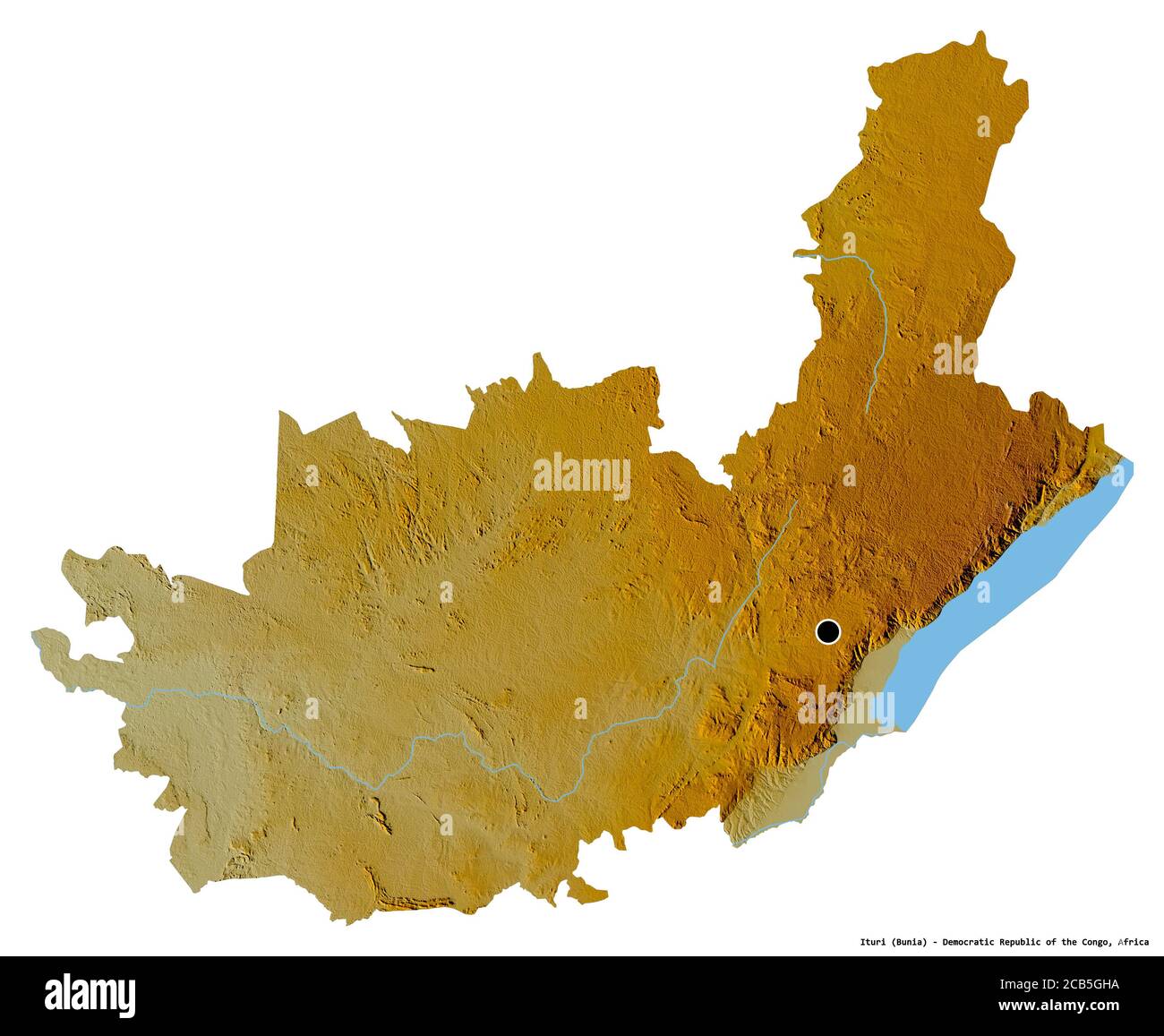 Shape of Ituri, province of Democratic Republic of the Congo, with its ...