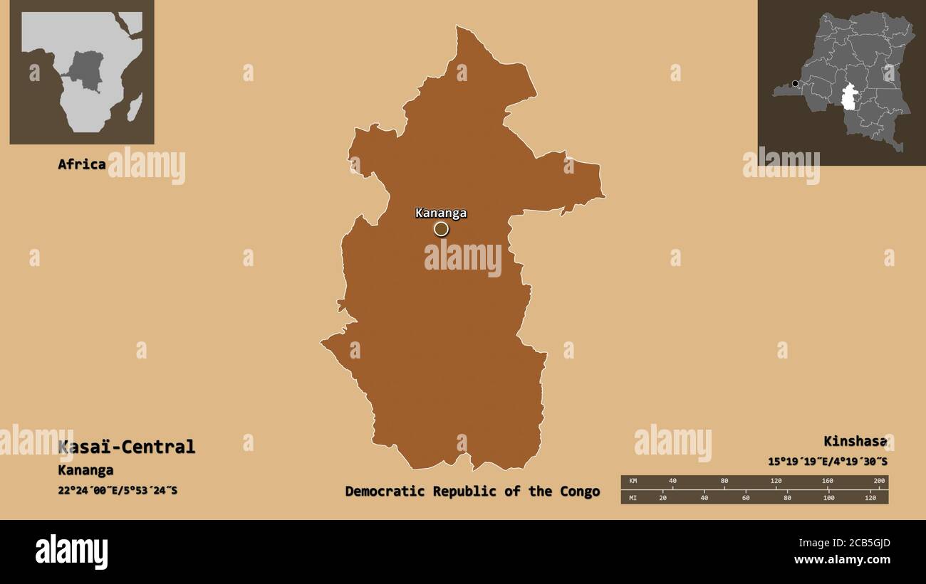 Shape of Kasaï-Central, province of Democratic Republic of the Congo ...