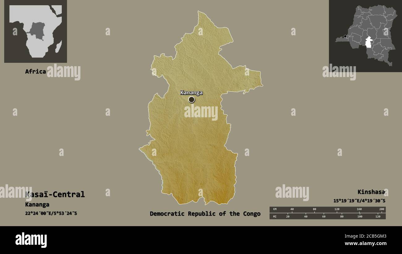 Shape of Kasaï-Central, province of Democratic Republic of the Congo ...
