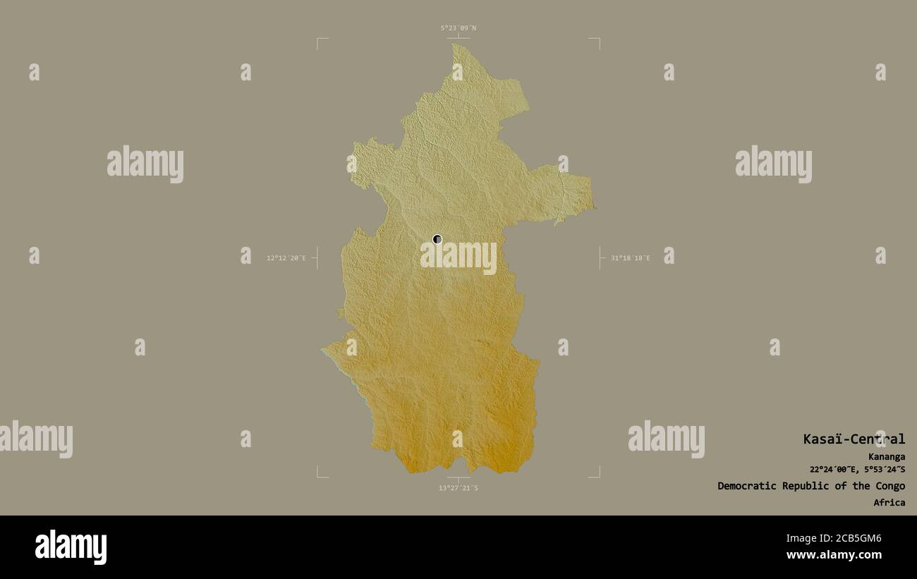 Area of Kasaï-Central, province of Democratic Republic of the Congo ...