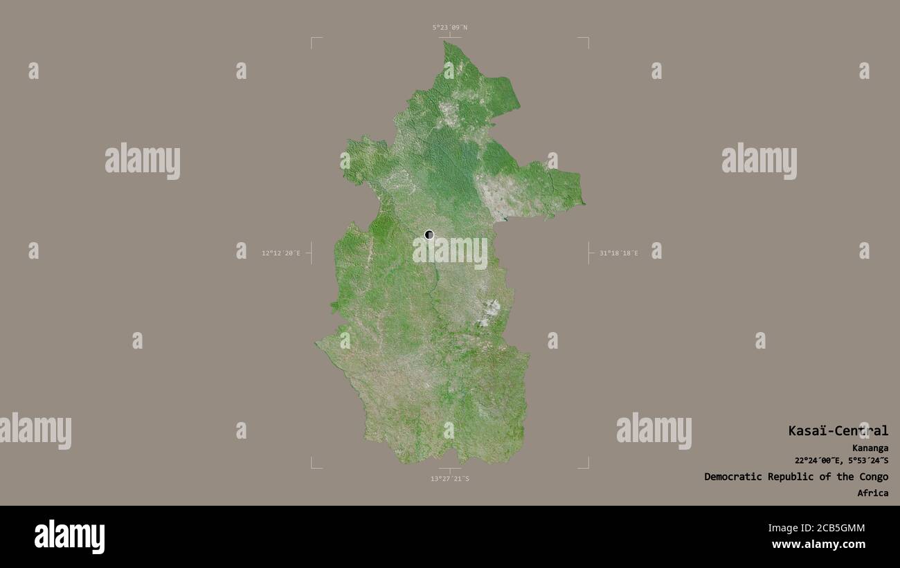 Area of Kasaï-Central, province of Democratic Republic of the Congo ...