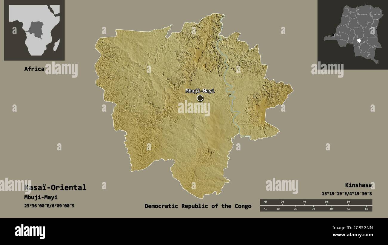 Shape of Kasaï-Oriental, province of Democratic Republic of the Congo ...