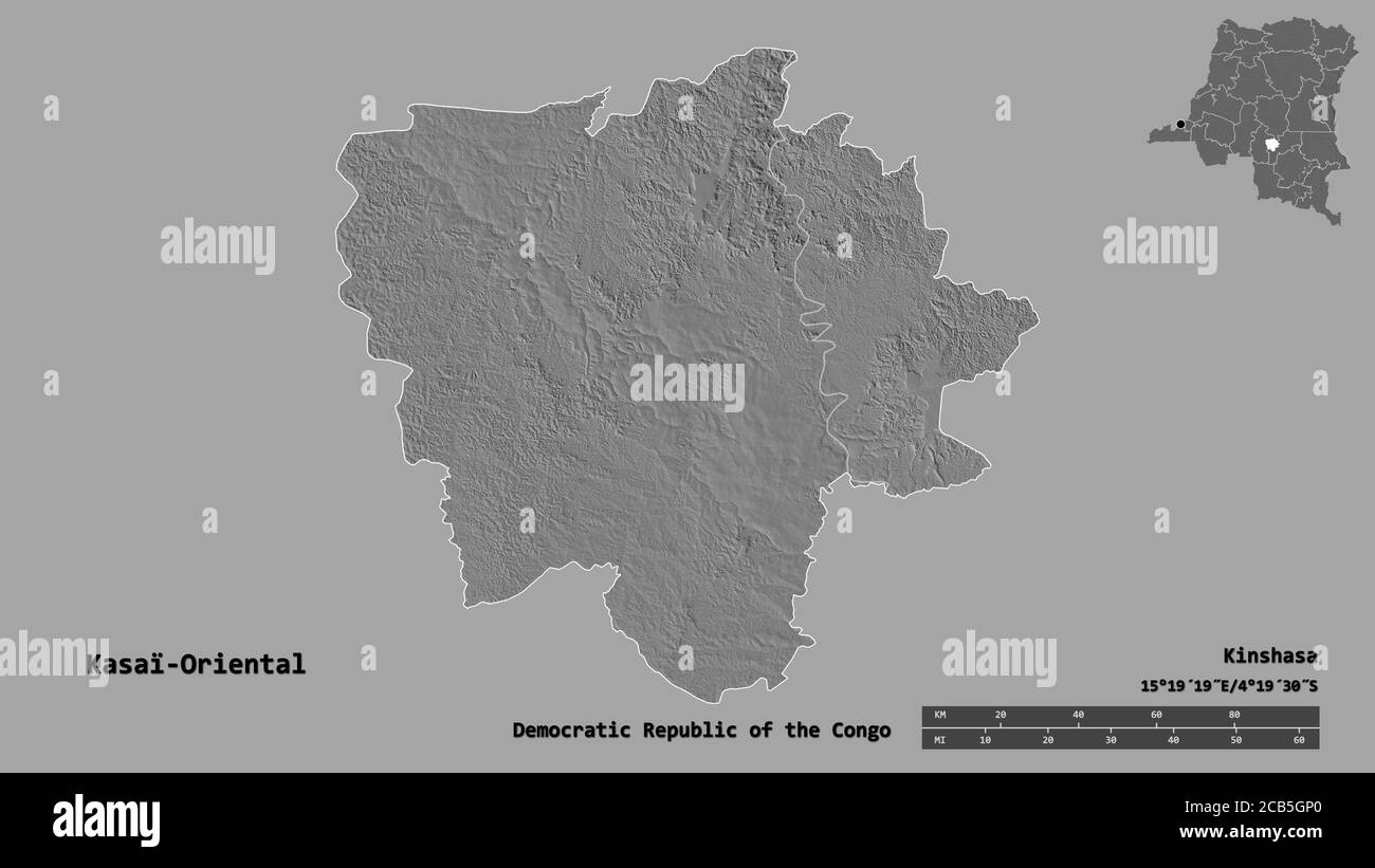 Shape of Kasaï-Oriental, province of Democratic Republic of the Congo ...