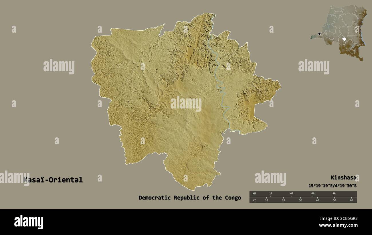 Shape of Kasaï-Oriental, province of Democratic Republic of the Congo ...