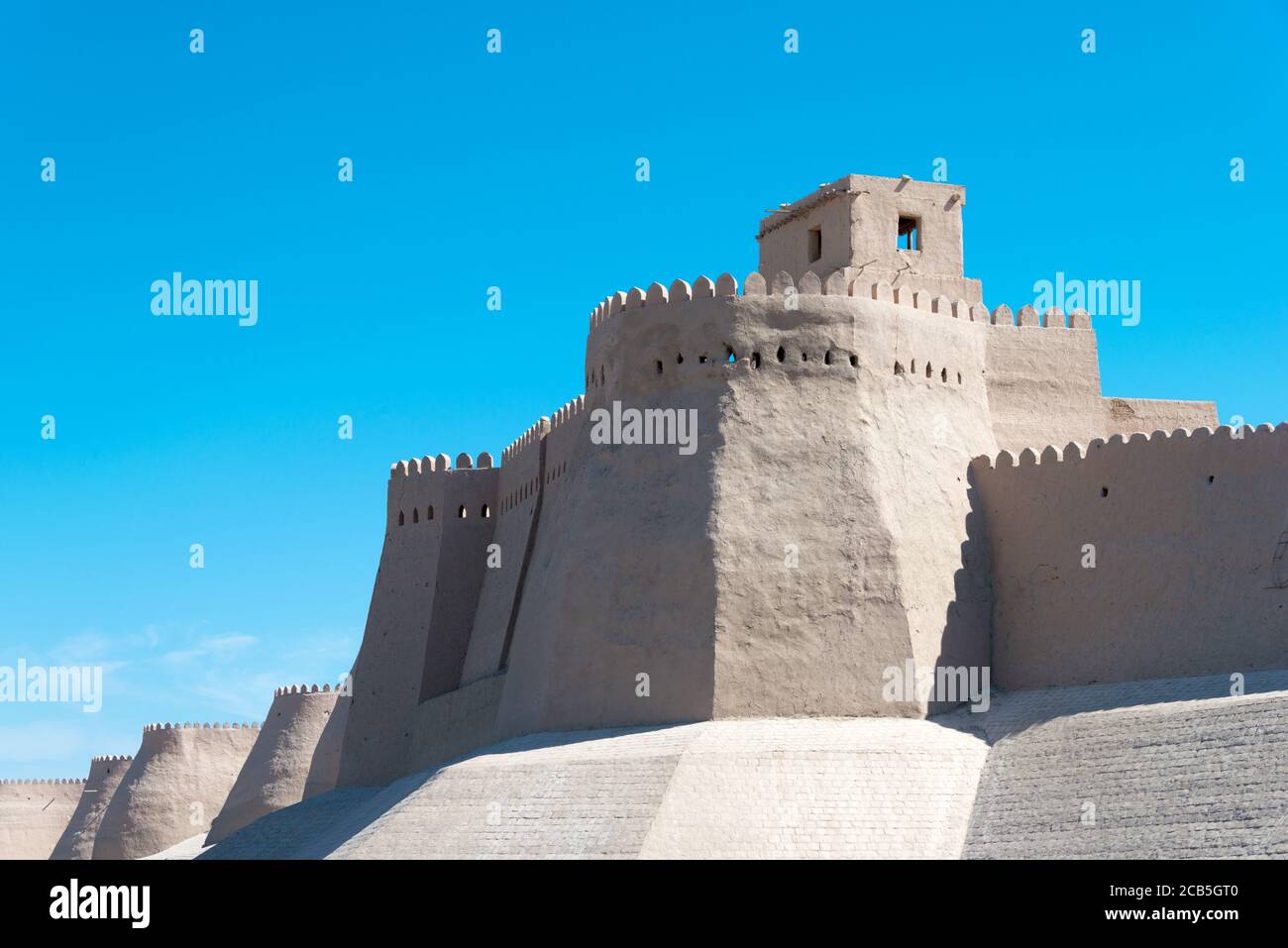 Khiva, Uzbekistan - City wall of Ancient city of Itchan Kala in Khiva ...
