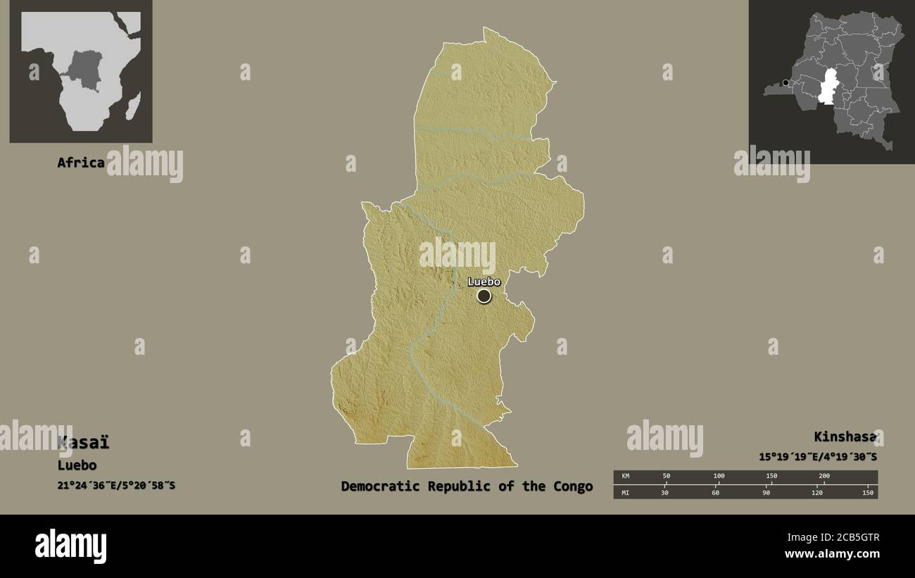 Shape of Kasaï, province of Democratic Republic of the Congo, and its ...
