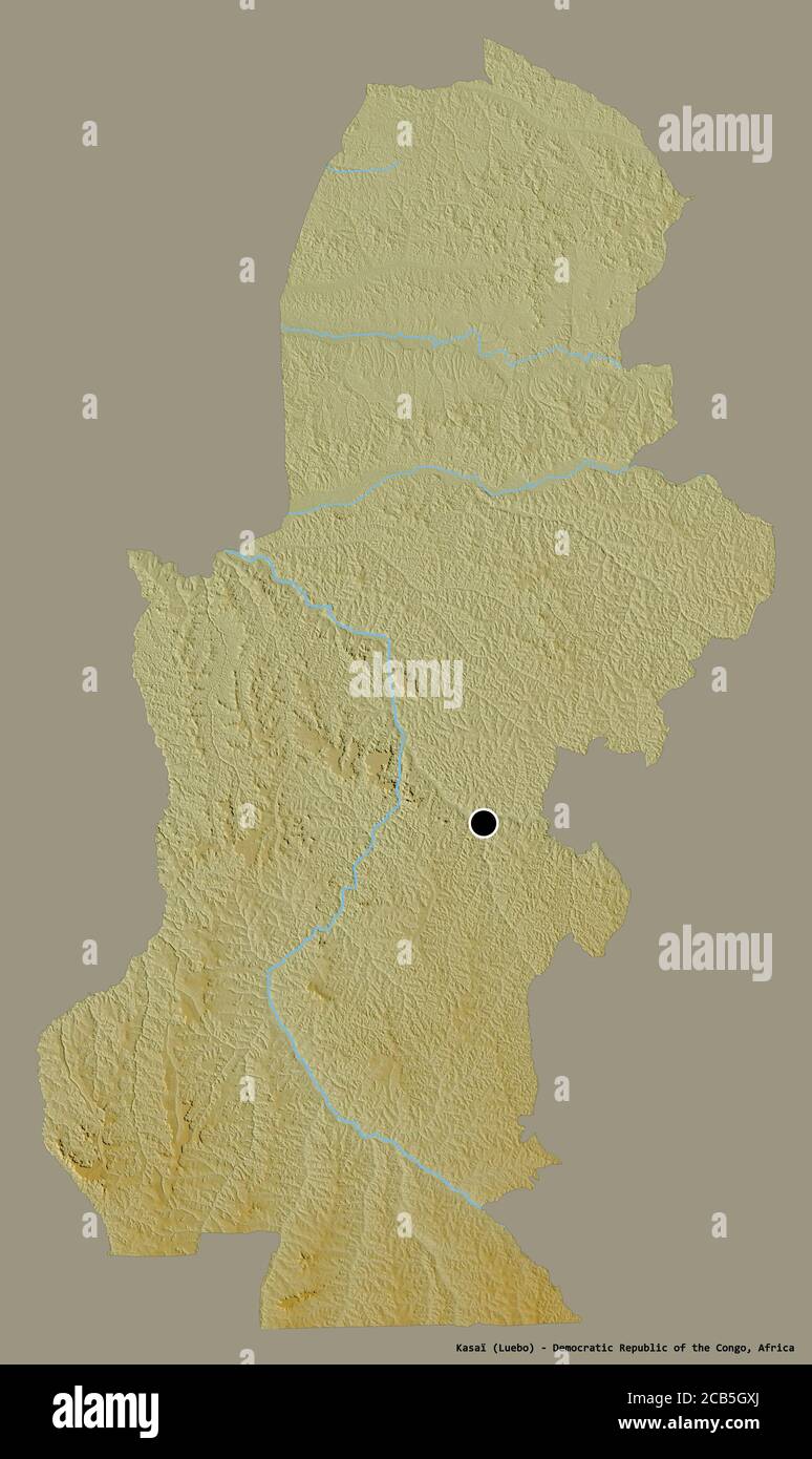 Shape of Kasaï, province of Democratic Republic of the Congo, with its ...