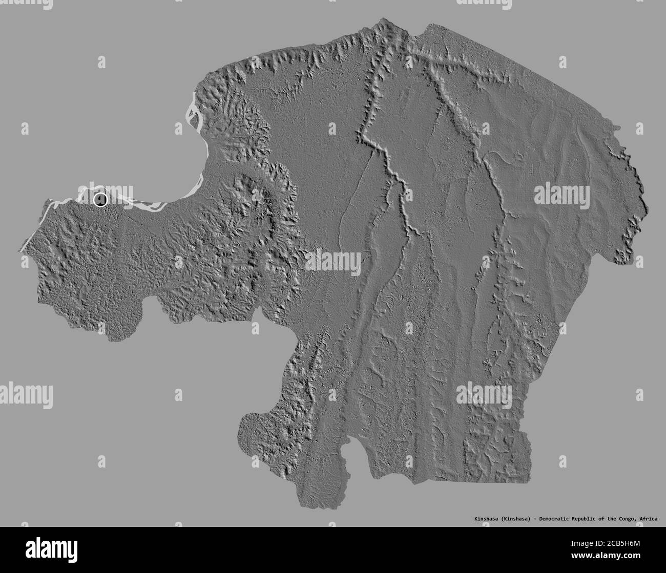 Shape of Kinshasa, province of Democratic Republic of the Congo, with ...