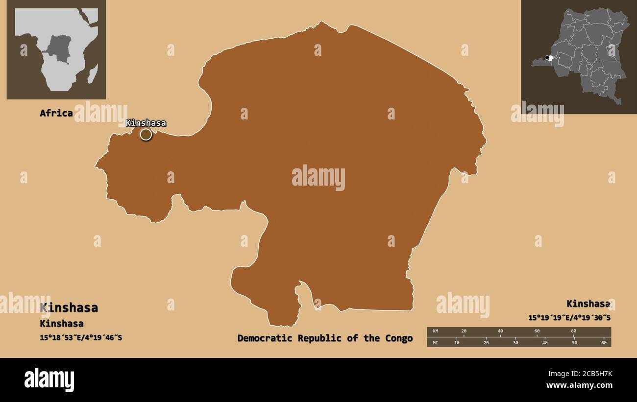 Shape of Kinshasa, province of Democratic Republic of the Congo, and ...