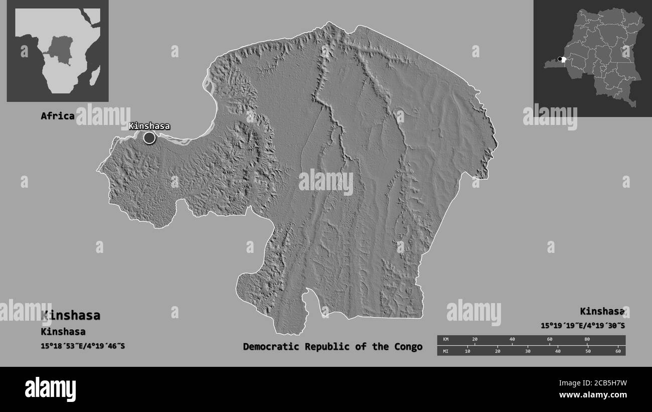 Shape of Kinshasa, province of Democratic Republic of the Congo, and ...
