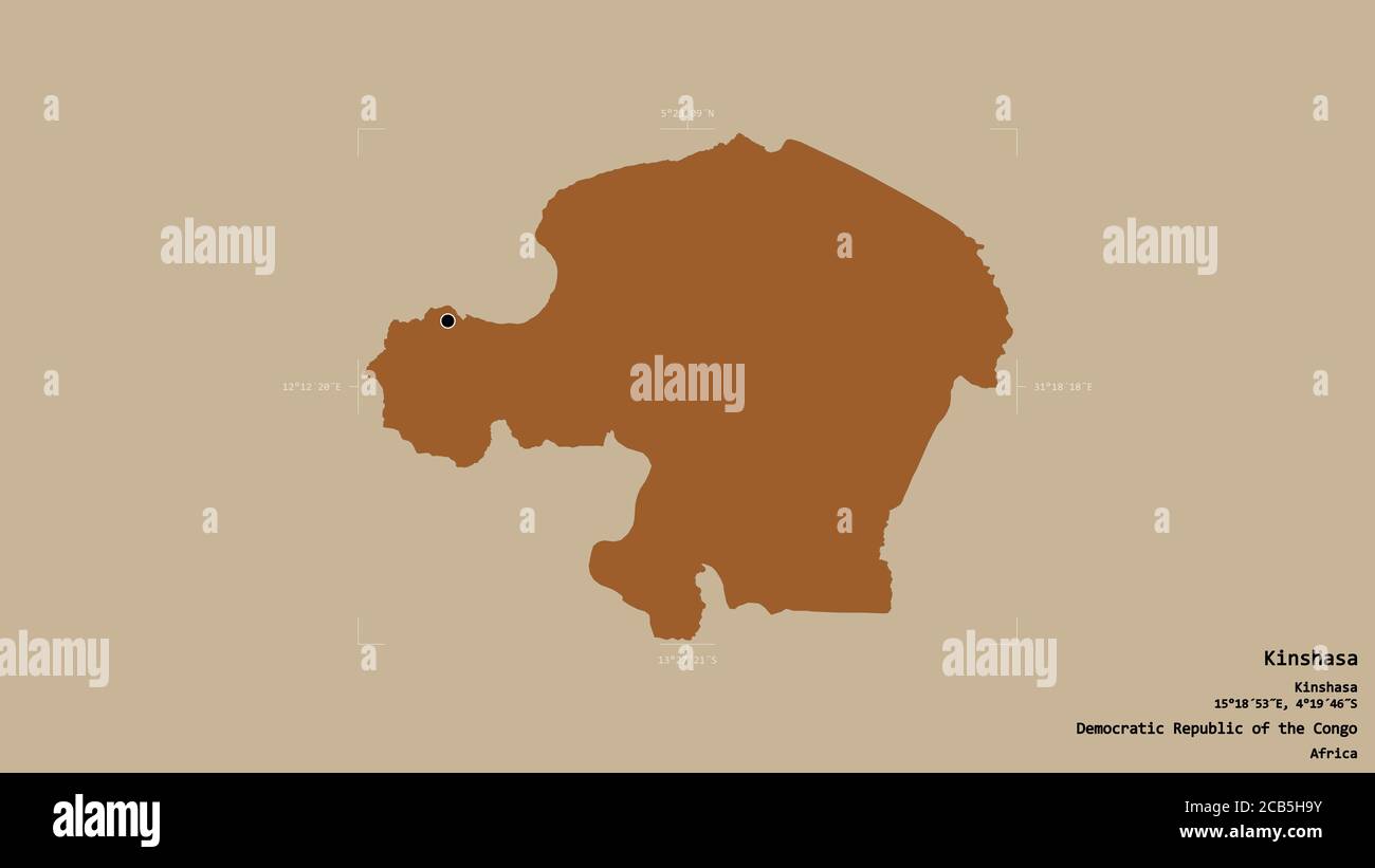 Area of Kinshasa, province of Democratic Republic of the Congo ...