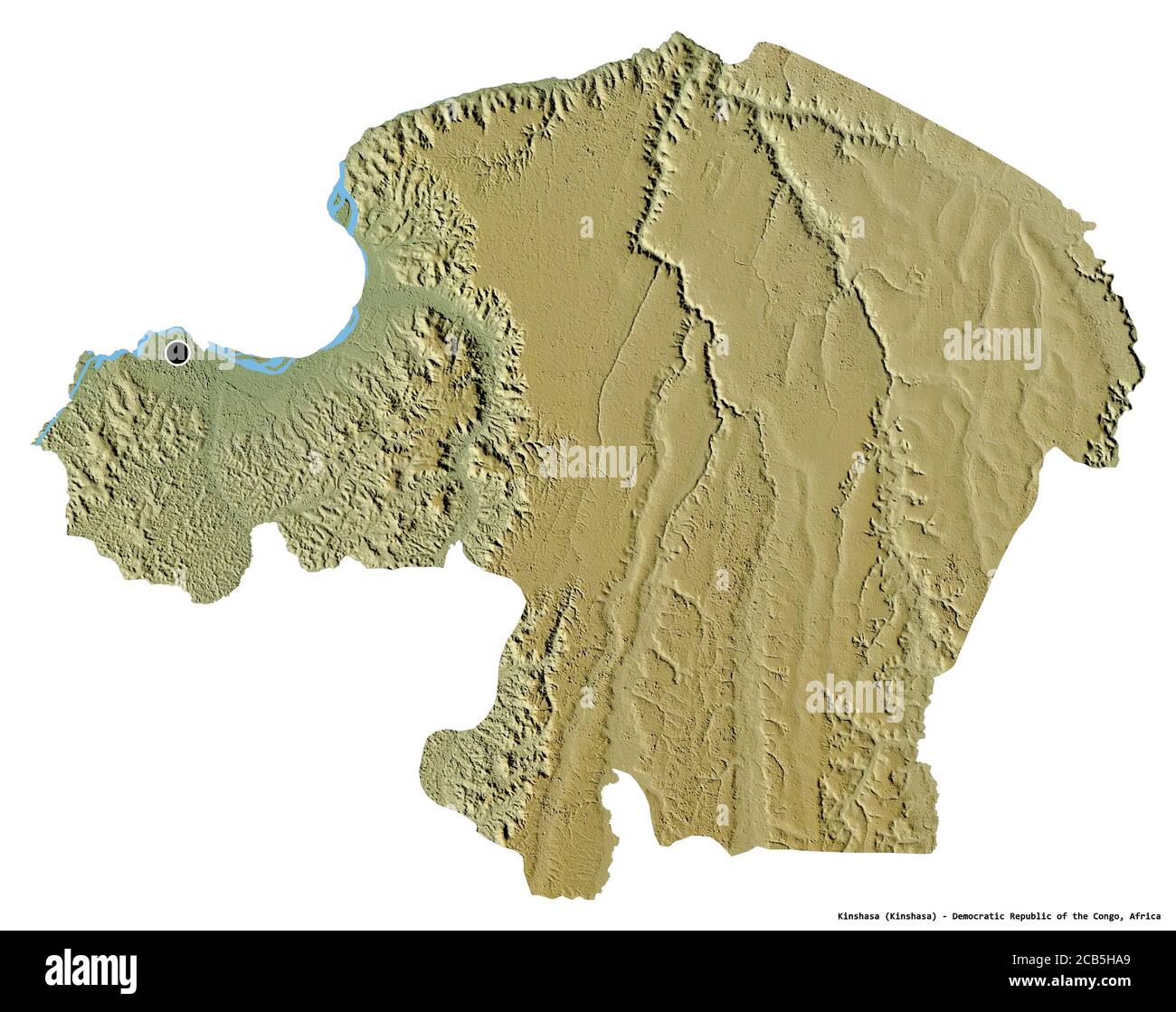 Shape of Kinshasa, province of Democratic Republic of the Congo, with ...