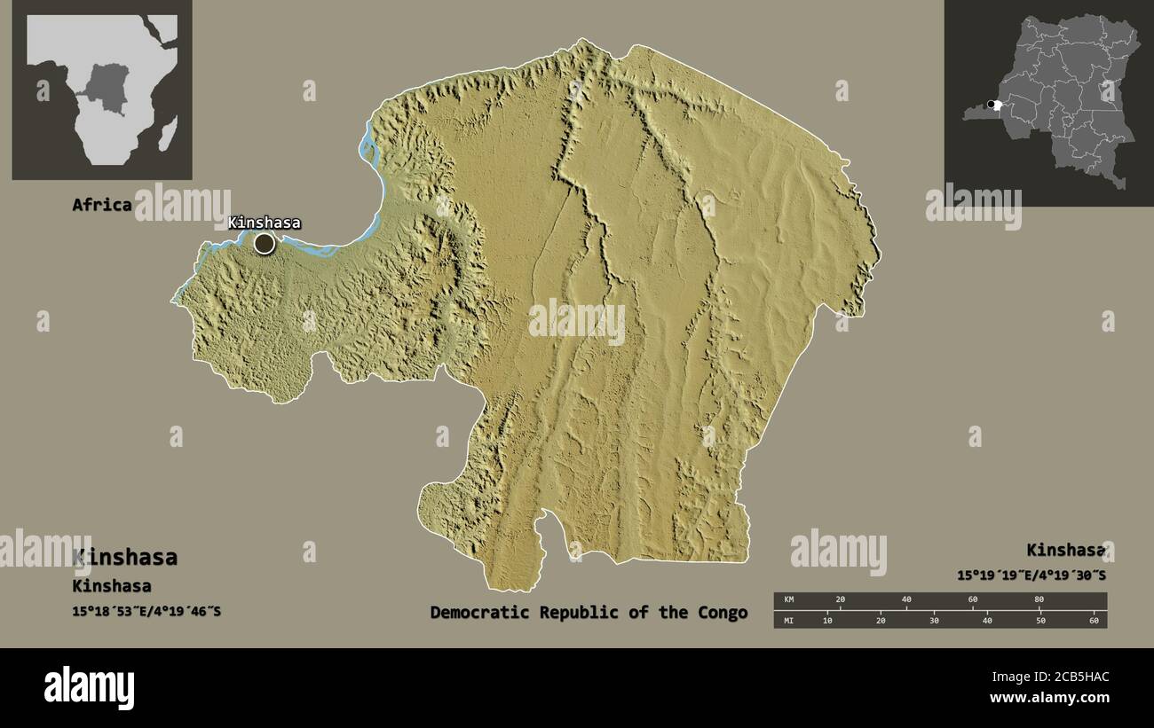 Shape of Kinshasa, province of Democratic Republic of the Congo, and ...