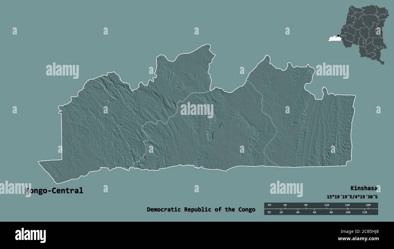 Shape of Kongo-Central, province of Democratic Republic of the Congo ...