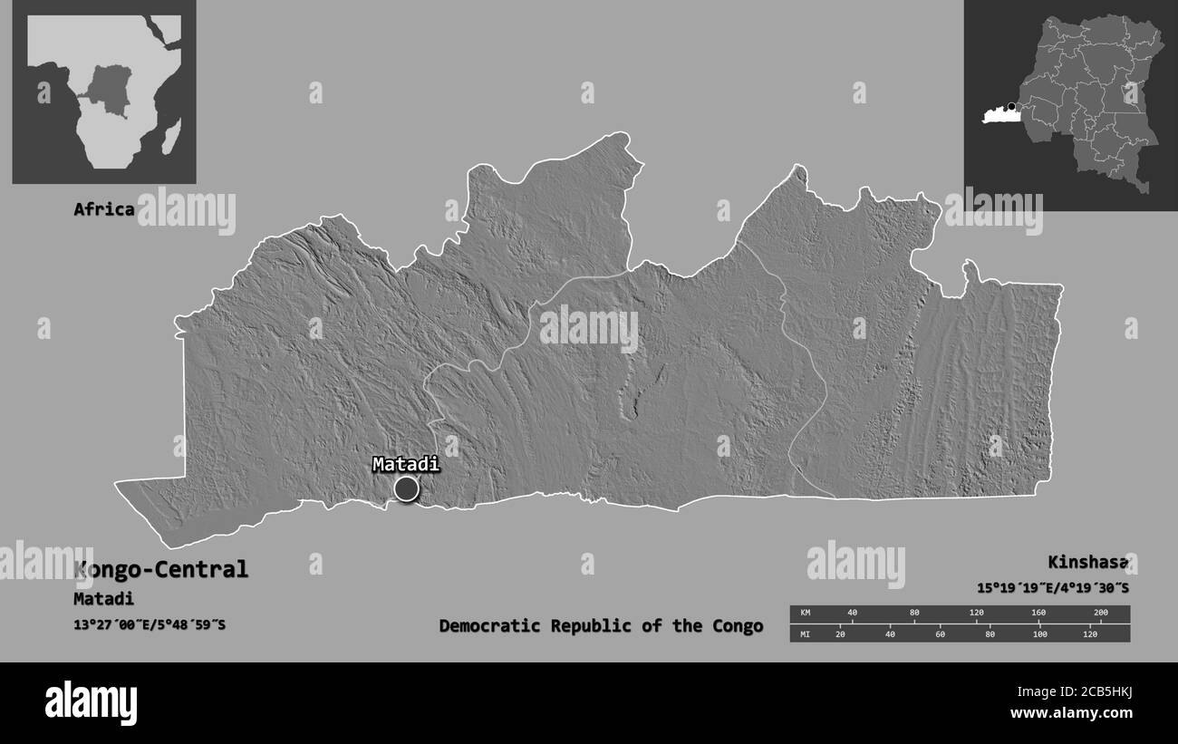 Shape of Kongo-Central, province of Democratic Republic of the Congo ...