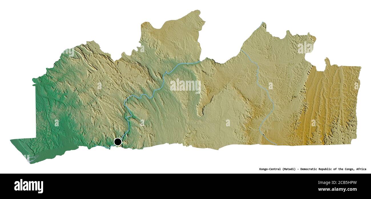 Shape of Kongo-Central, province of Democratic Republic of the Congo ...