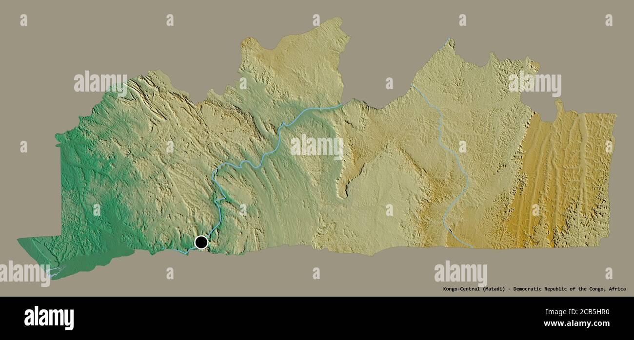 Shape of Kongo-Central, province of Democratic Republic of the Congo ...