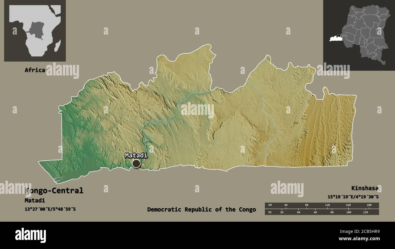 Shape of Kongo-Central, province of Democratic Republic of the Congo ...