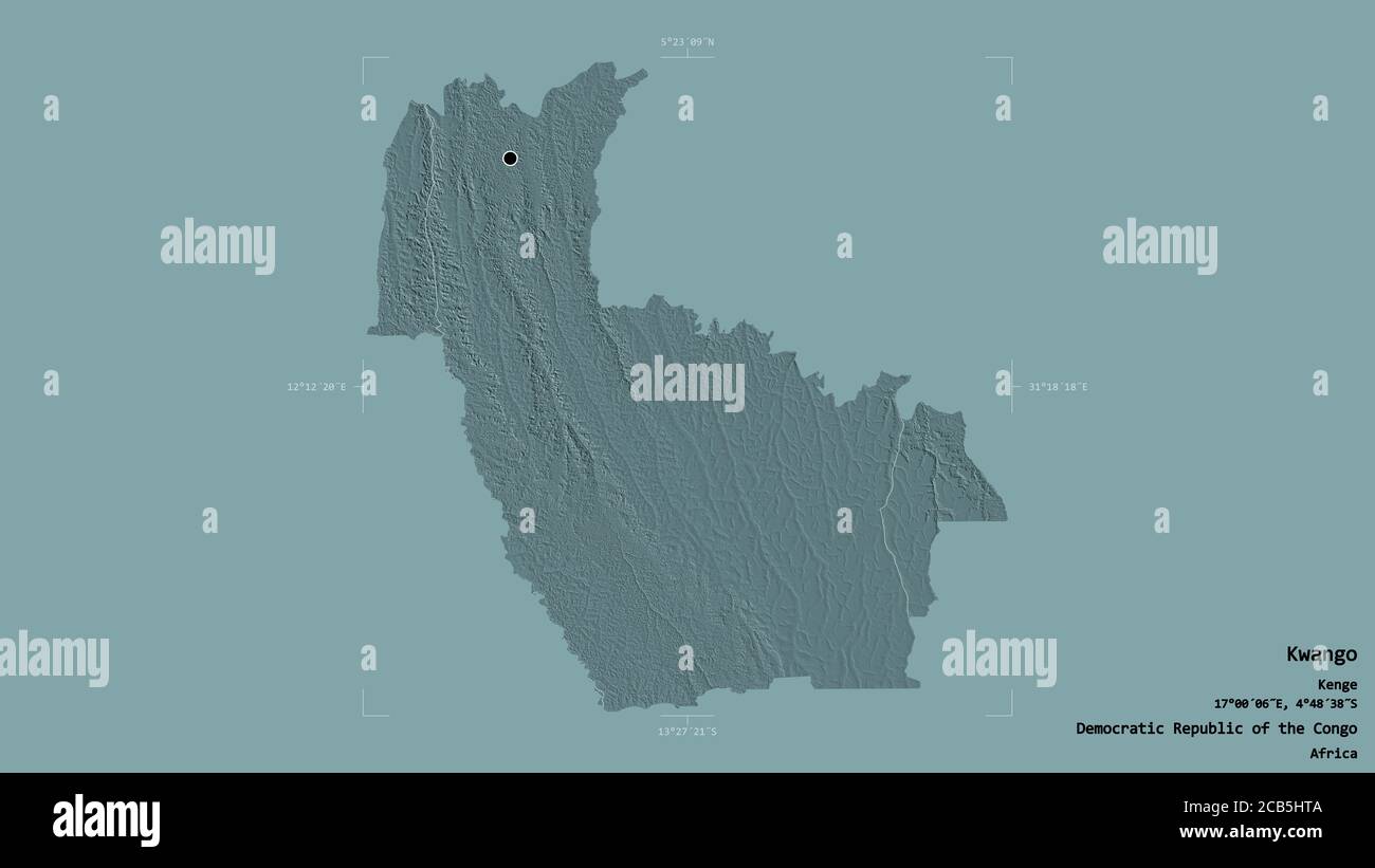 Area of Kwango, province of Democratic Republic of the Congo, isolated ...