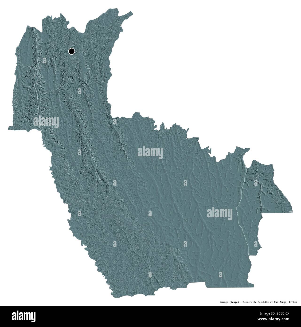 Shape of Kwango, province of Democratic Republic of the Congo, with its ...